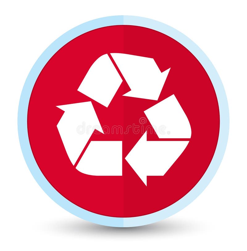 Recycle Bin Icon Premium Red Round Button Stock Illustration ...