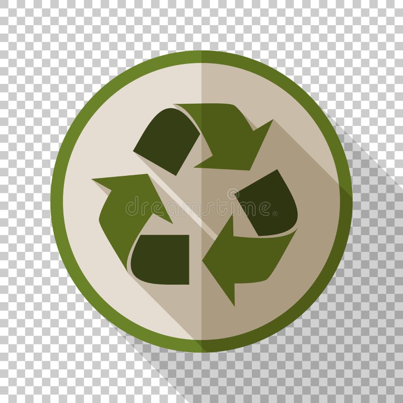 Recycle Icon in Flat Style on Transparent Background Stock Vector ...