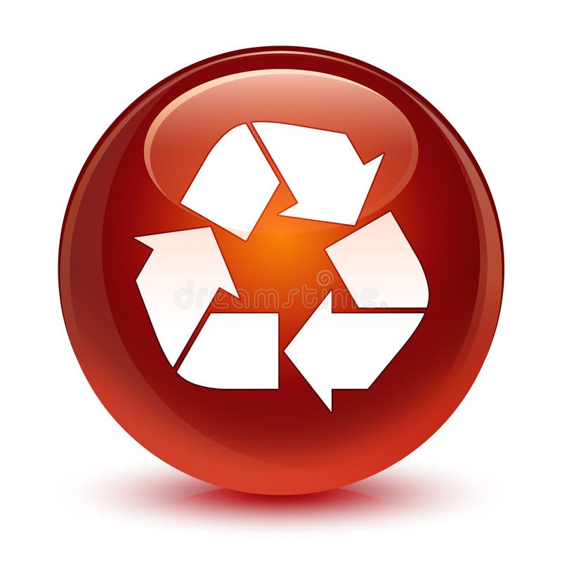 Recycle Bin Icon Premium Red Round Button Stock Illustration ...