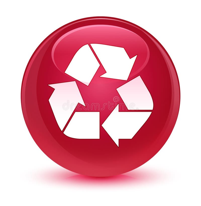 Recycle Icon Glassy Pink Round Button Stock Illustration - Illustration ...