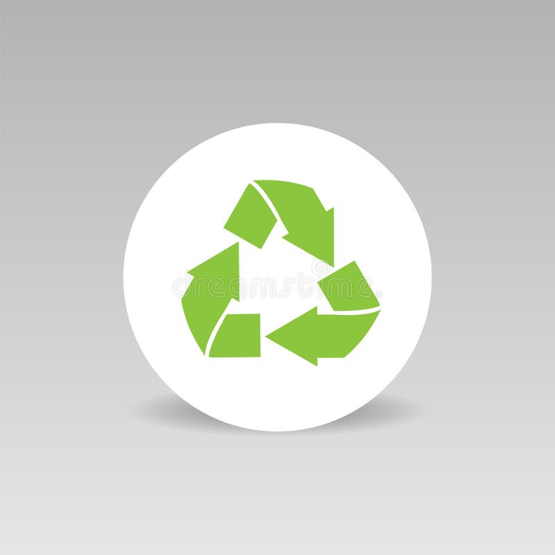 Recycle Vector Icon Round Green Eco Sign Stock Vector - Illustration of ...