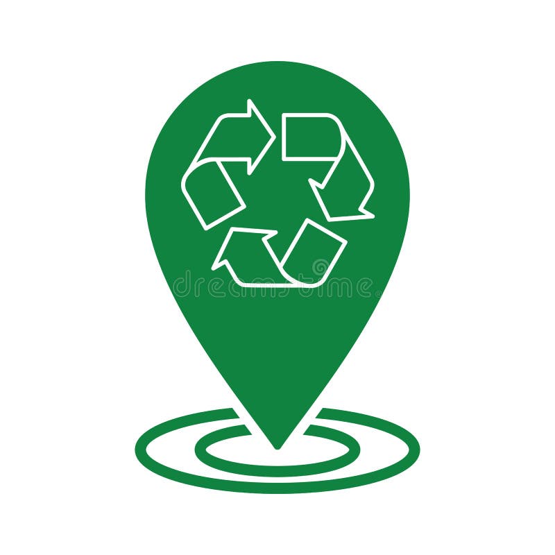 Recycle Icon Green Pin Line Stock Illustration - Illustration of ...