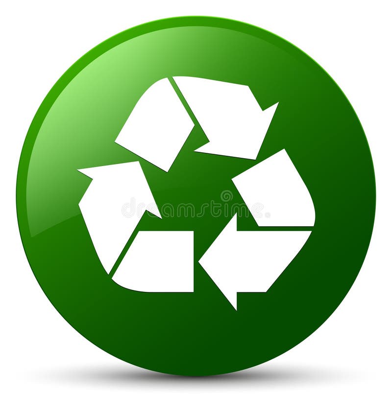Recycle Icon Green Round Button Stock Illustration - Illustration of ...