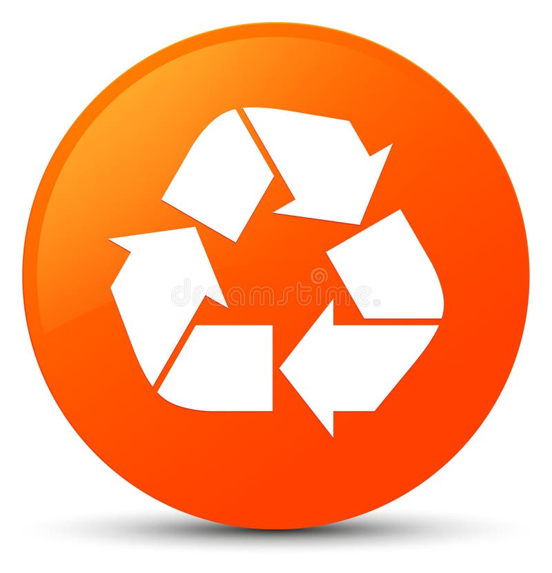 Recycle Icon Orange Round Button Stock Illustration - Illustration of ...
