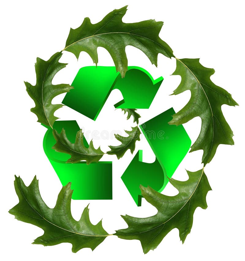 Recycle icon and leaves stock illustration. Illustration of blue - 21368149