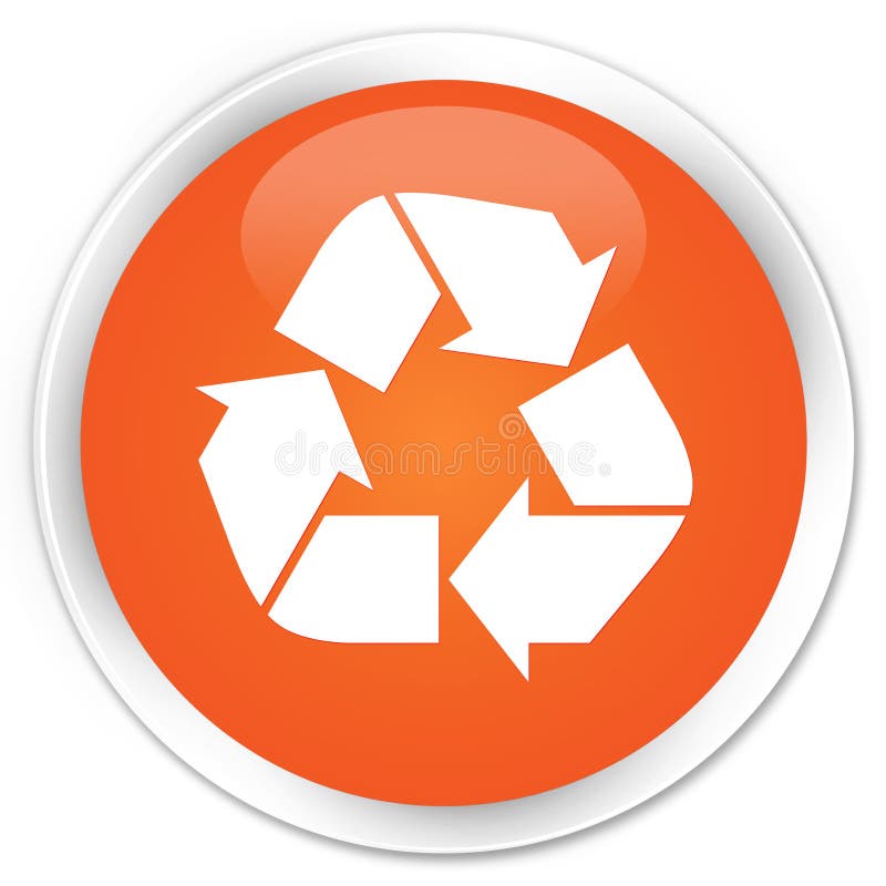 Recycle Icon Premium Orange Round Button Stock Illustration ...