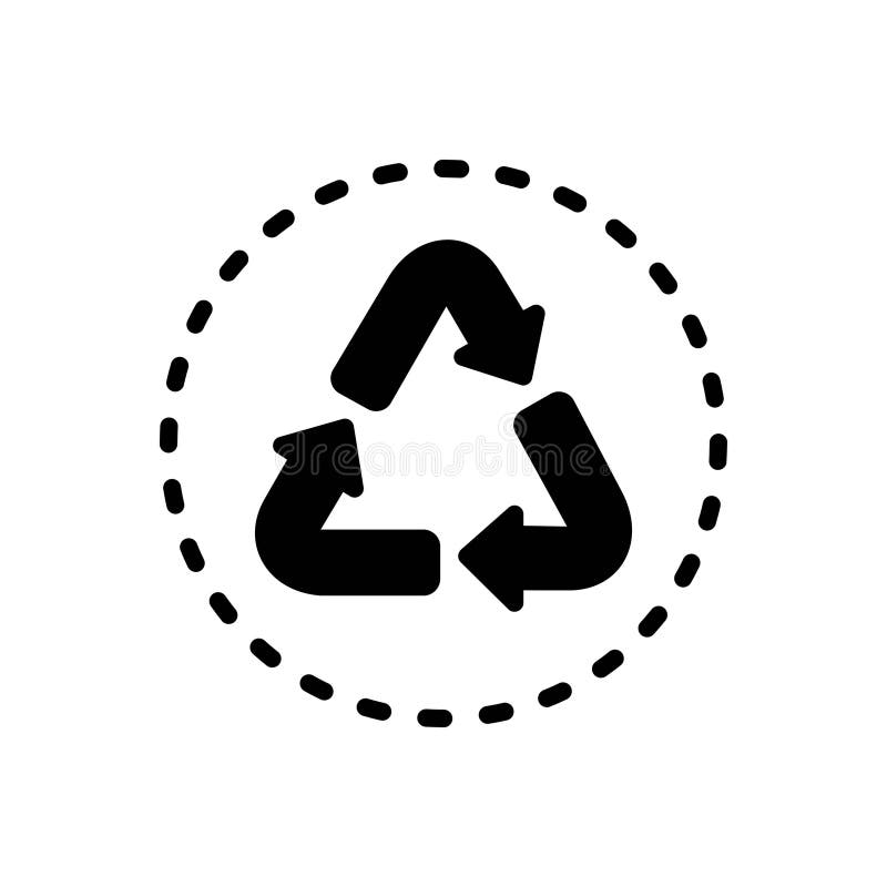Black Solid Icon for Recycle, Recapitulate and Reduce Stock Vector ...