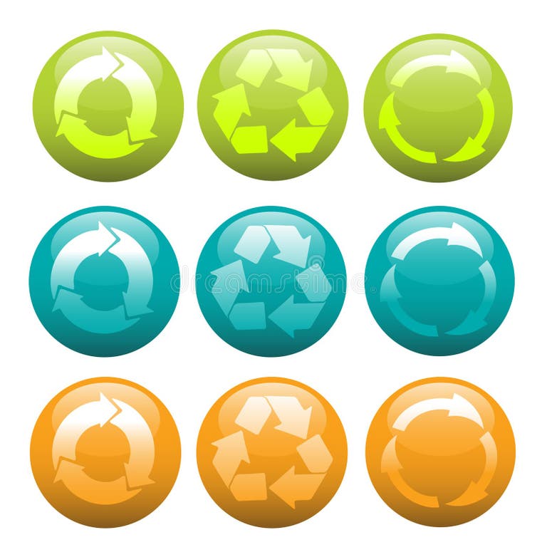 Recycle icon set stock vector. Illustration of icon, industry - 6954113