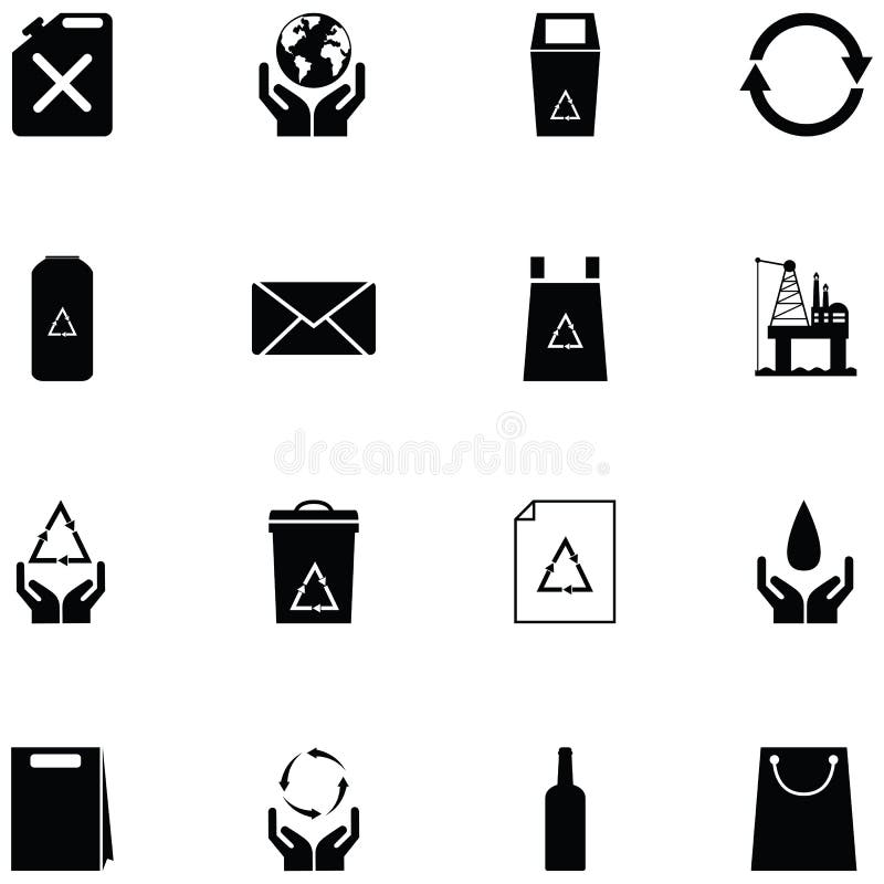 Recycle icon set stock vector. Illustration of sign - 107351511