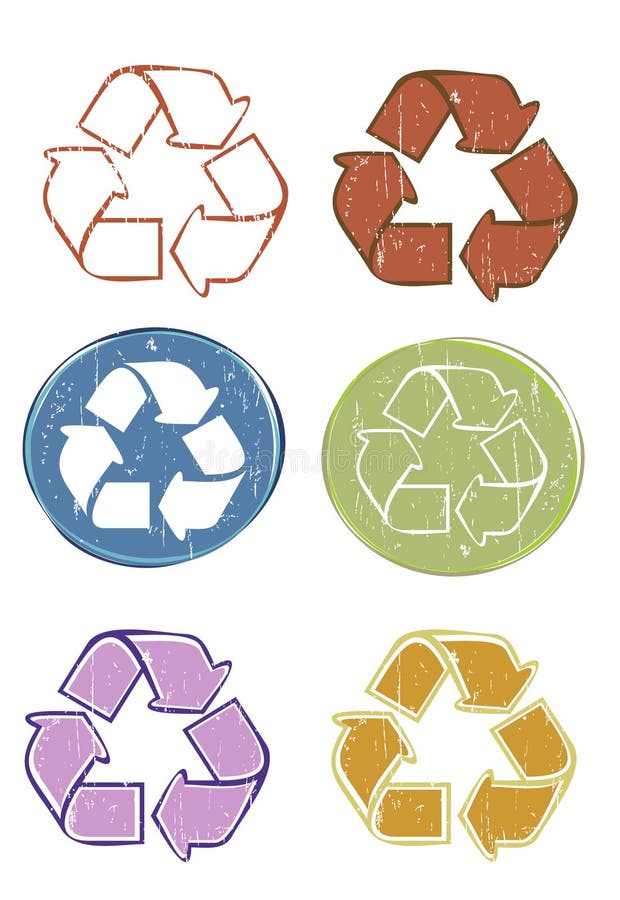 Recycling Icon Set stock vector. Illustration of icon - 24591303