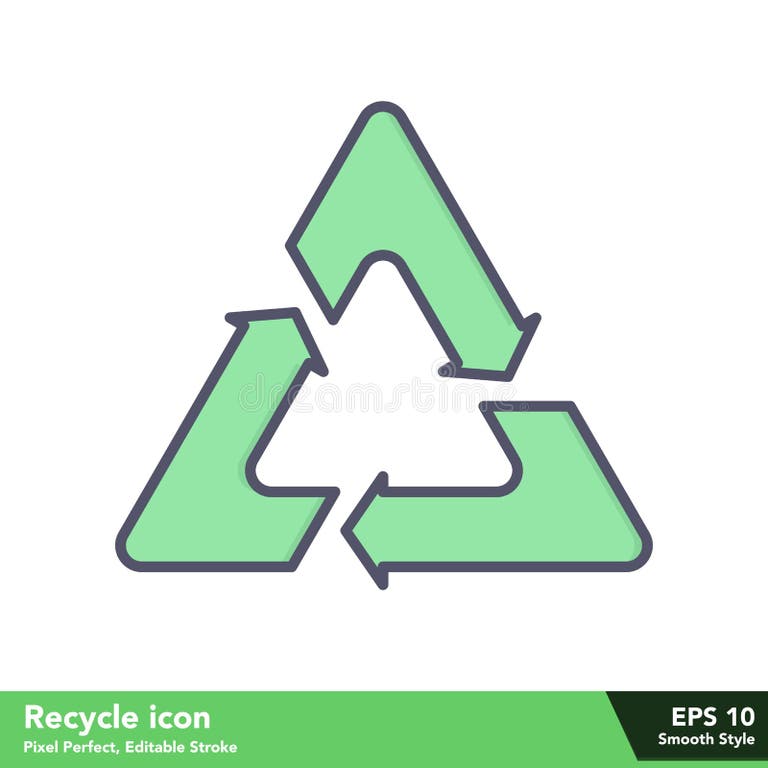 Recycle Icon in Smooth Style, with Pixel Perfect and Editable Stroke ...
