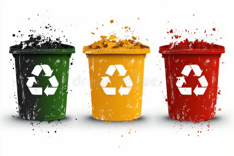 Recycle Icon on White Background. Stock Illustration - Illustration of ...