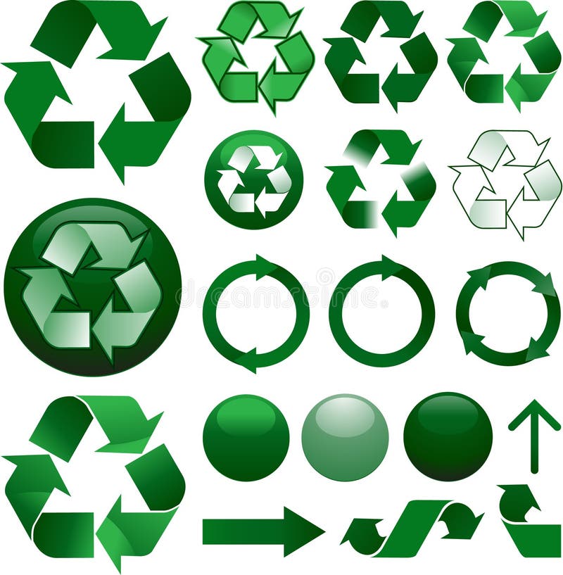 Recycle icons set stock vector. Illustration of consumer - 14376036