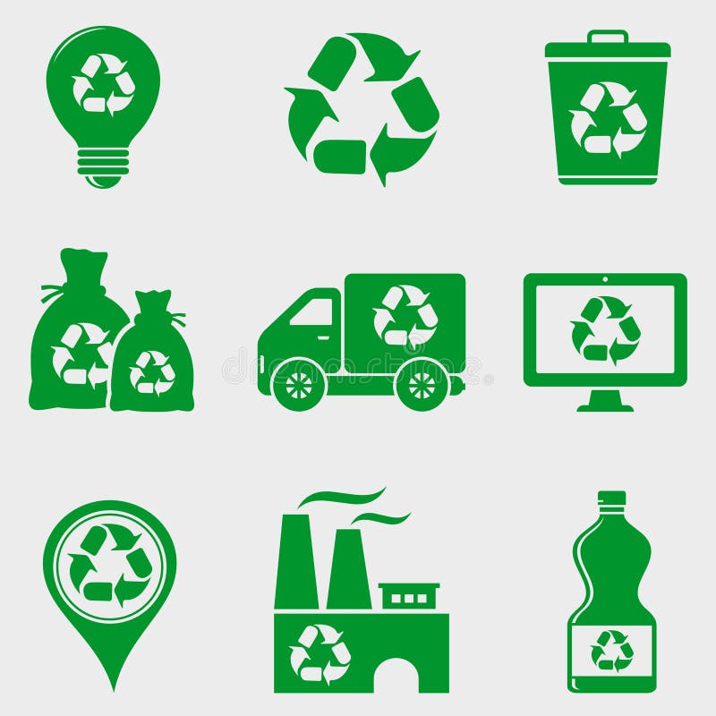 Eco & Recycle icons stock vector. Illustration of graphic - 28648077