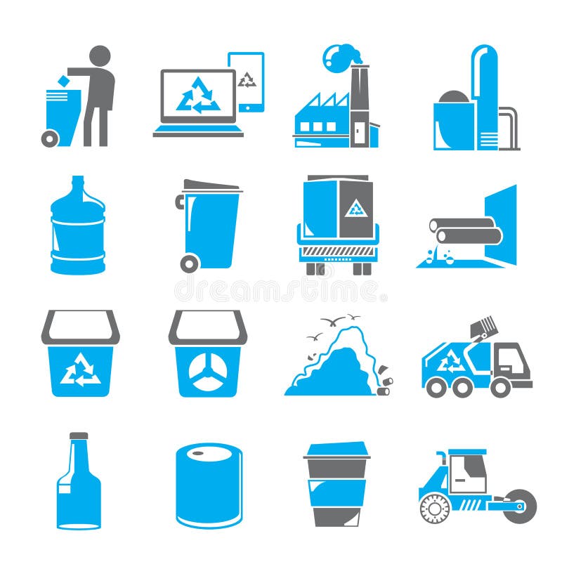 Recycle Icons, Waste Management Icons Stock Illustration - Illustration ...
