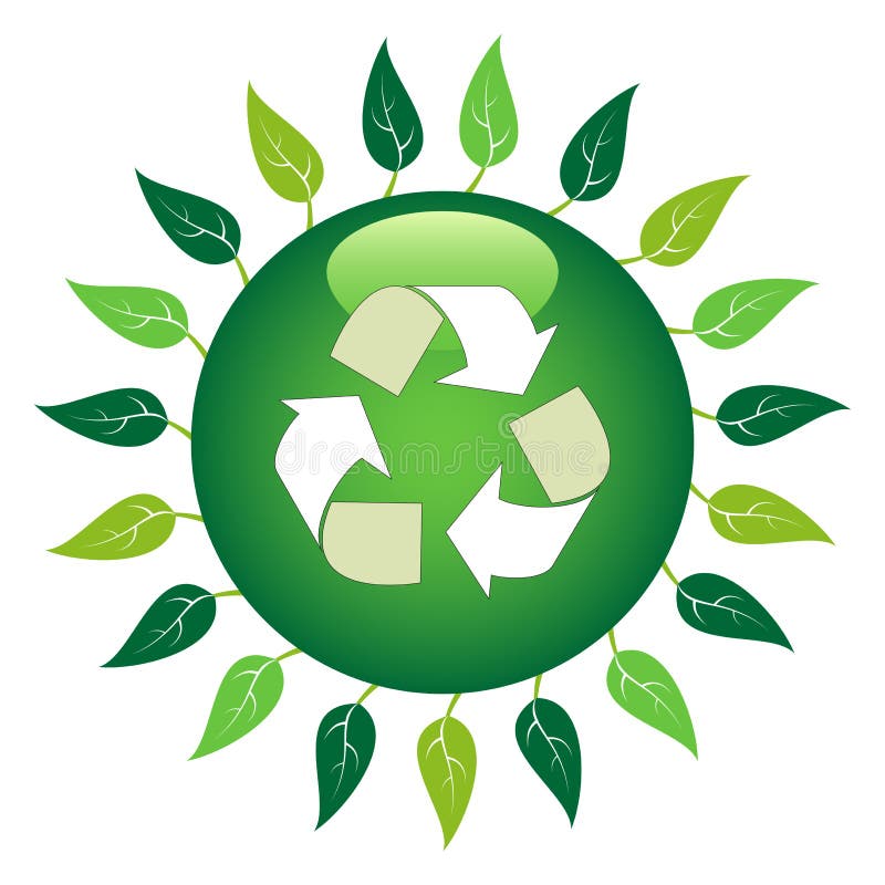 Recycle Leaf Symbol stock illustration. Illustration of recycled - 24456769