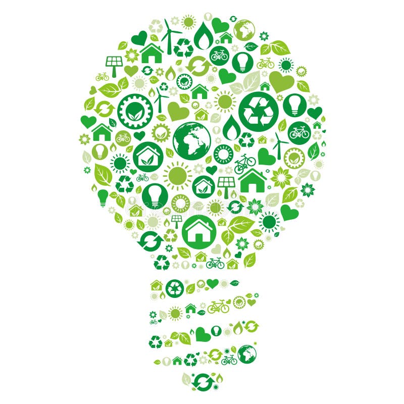 Recycle light bulb stock vector. Illustration of branch - 17003404