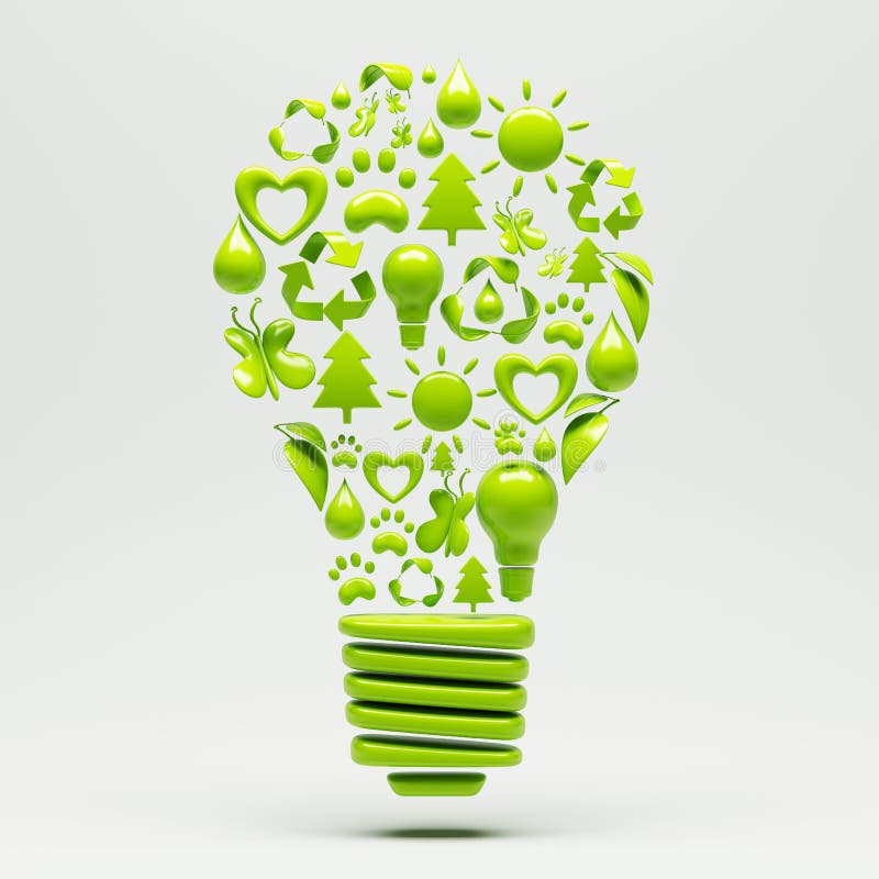 Recycle Light Bulb stock illustration. Illustration of ideas - 29917804