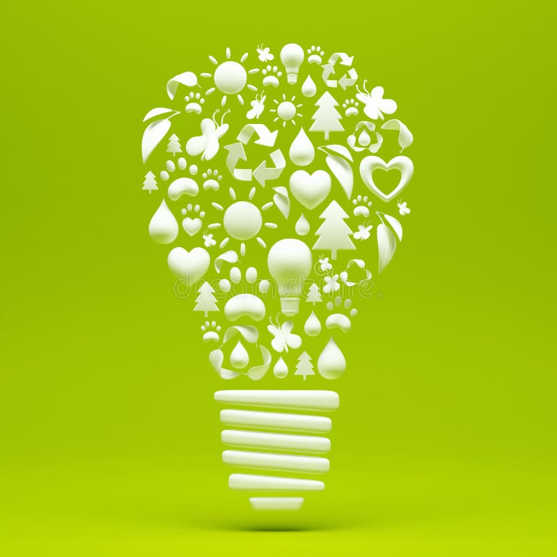 Recycle Light Bulb stock illustration. Illustration of green - 29917825