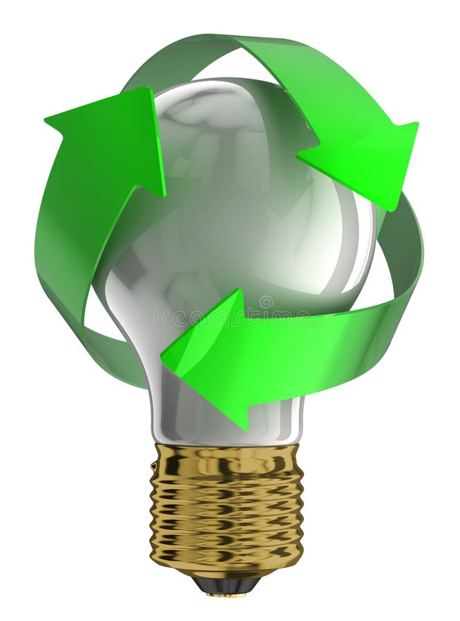 Recycle light bulb stock illustration. Illustration of waste - 35355708