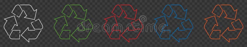 Recycle line icon set stock vector. Illustration of pollution - 268574530