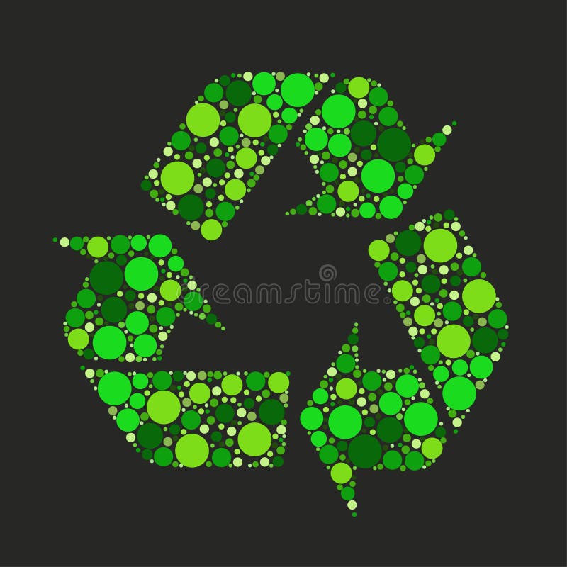 Recycle Logo Made from Green Leaf Stock Illustration - Illustration of ...