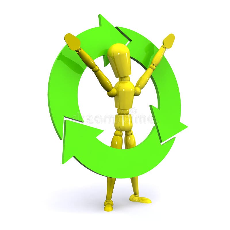 Recycle Man stock illustration. Illustration of process - 23900654