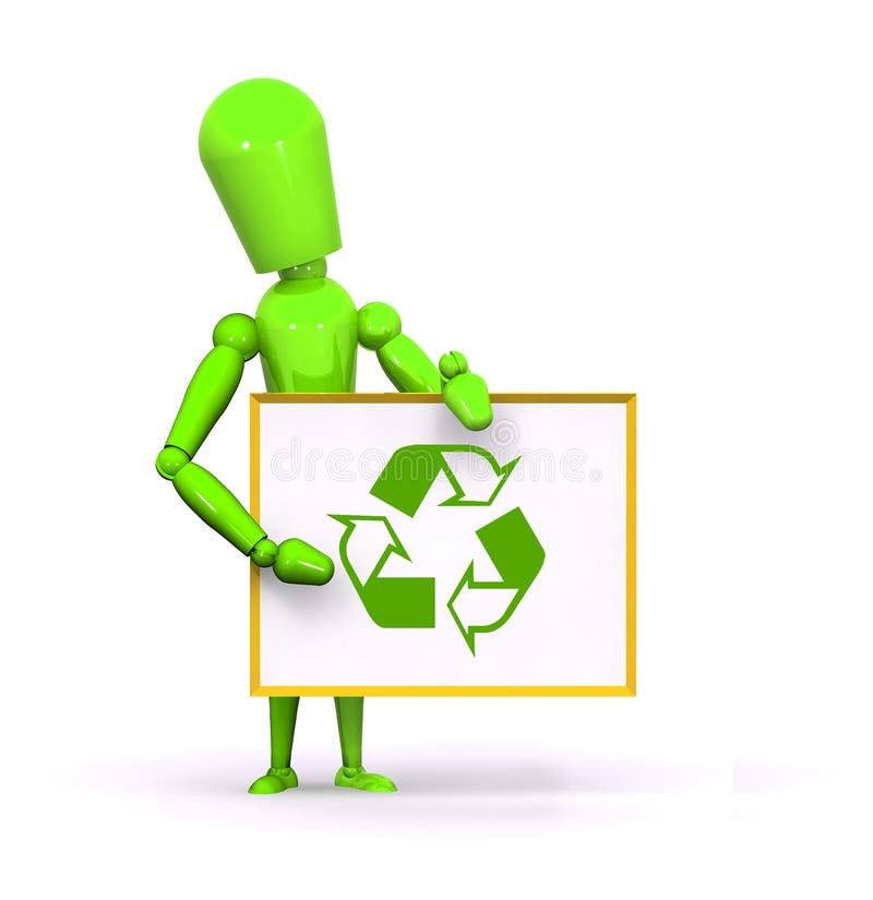 Recycle Man stock illustration. Illustration of cute - 16372884
