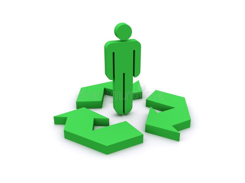 Man recycle symbol stock vector. Illustration of graphic - 38423556