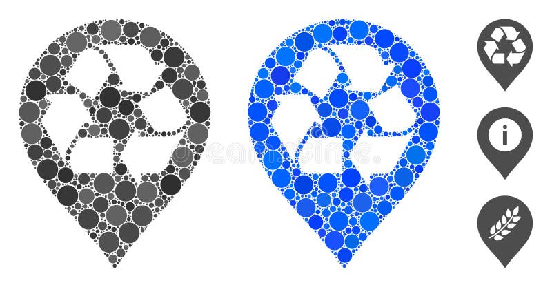 Recycle Map Marker Mosaic and Grunge Recycle Stamp Seal with Lines ...