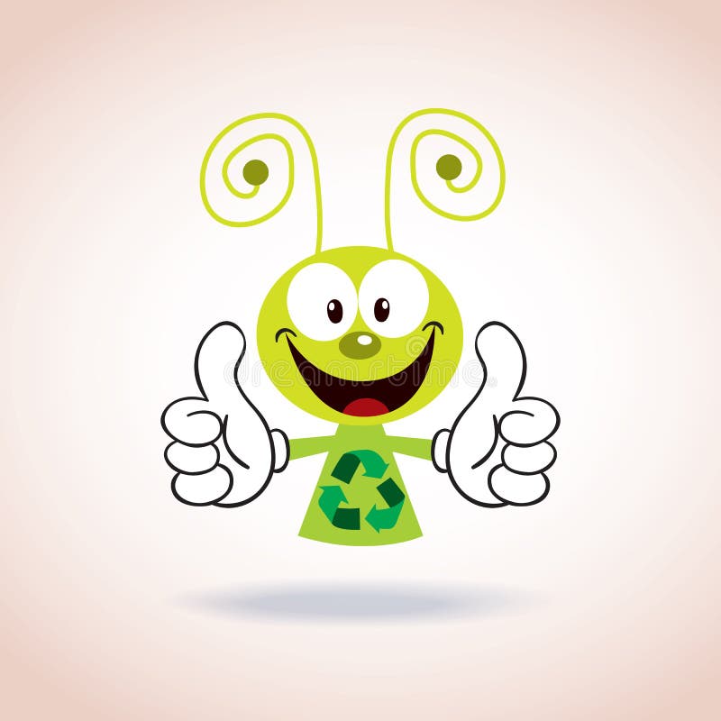 Happy Cartoon Recycle Trash Bin Character Recycling Paper Plastic Glass ...