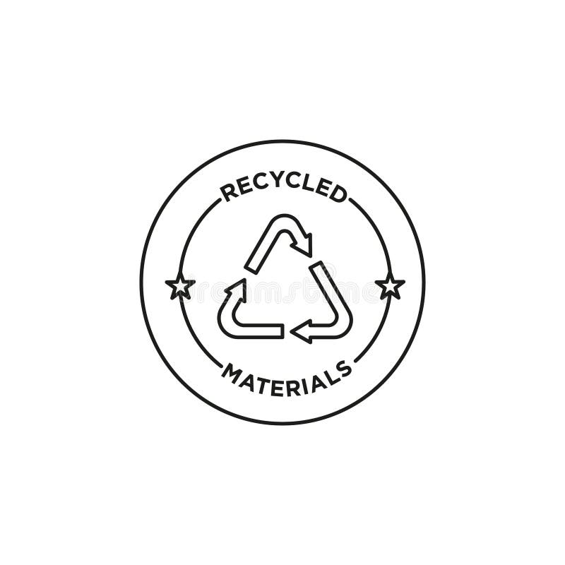 Recycle Materials Ion Flat Line Symbol Set Stock Illustration ...