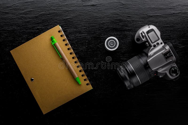 Recycle Notebook and Old Camera Stock Image - Image of notepad, retro ...