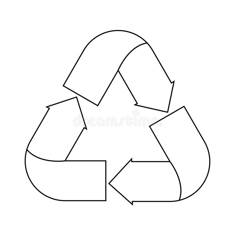 Recycle Outline Symbol Isolated Stock Vector - Illustration of concept ...