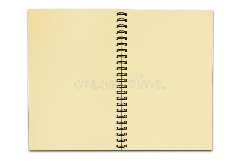 Open Book Isolated on White. Notebook with Spiral Binder Stock Image ...