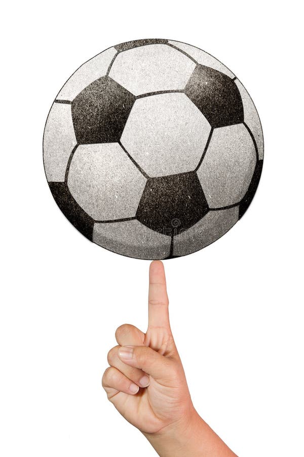 Recycle Paper Soccer Ball on an Index Finger Stock Illustration ...