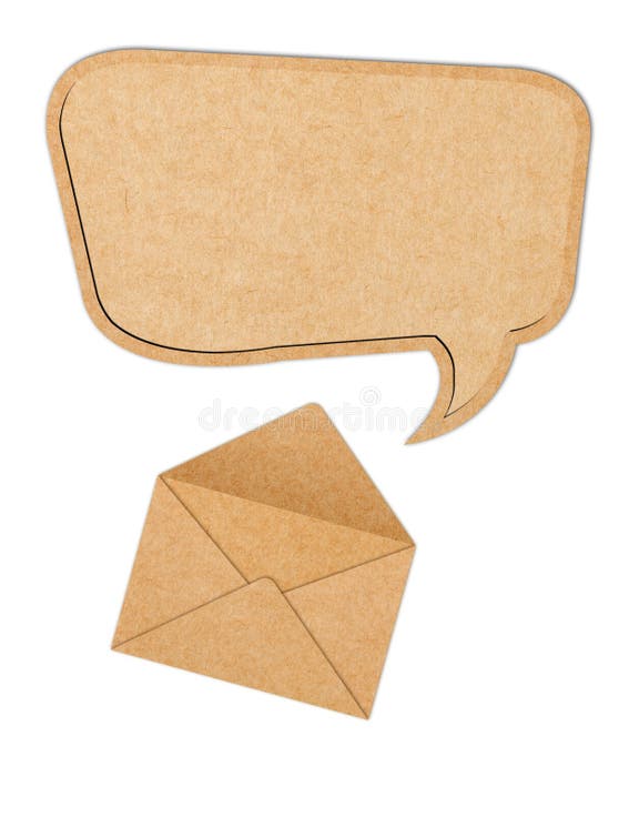 Recycle Paper Speech Bubble Out from Envelope Stock Photo - Image of ...