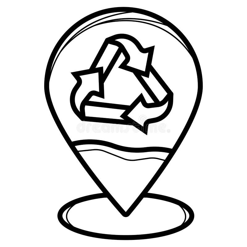 Recycle pin location icon stock illustration. Illustration of sign ...