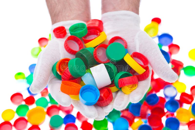 Recycle Plastic Bottle Caps, Color Plastic Caps Stock Image - Image of ...