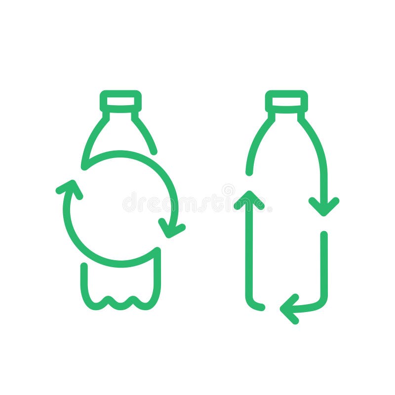 Recycle Plastic Bottle Icon. Pet Bottle with Arrows Recycling Sign ...