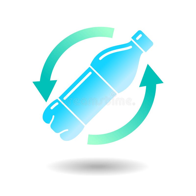 Recycle Plastic Bottle Vector Icon Logo Badge Stock Vector ...