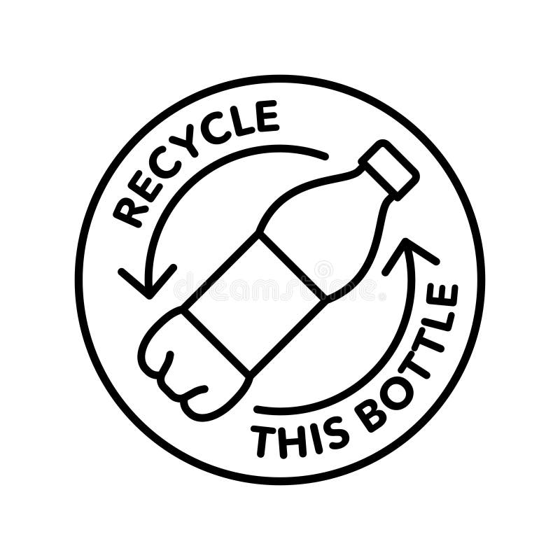 Recycle Plastic Bottle Vector Icon Logo Badge Stock Vector ...
