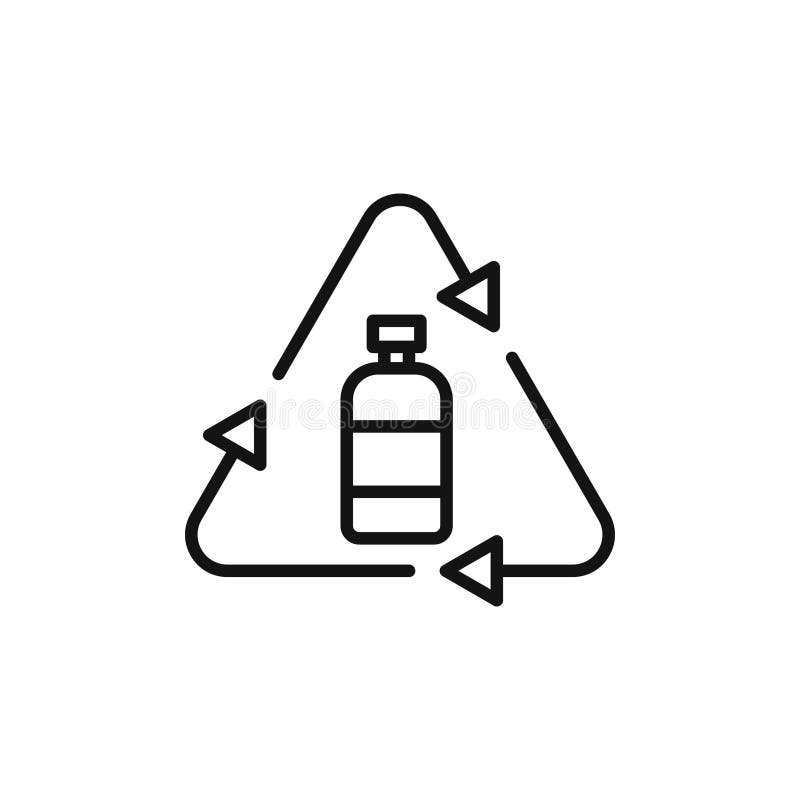 Recycle Plastic Icon Symbol on White Background Stock Vector ...