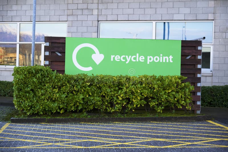 Recycle Point Sign in School Car Park Editorial Stock Image - Image of ...