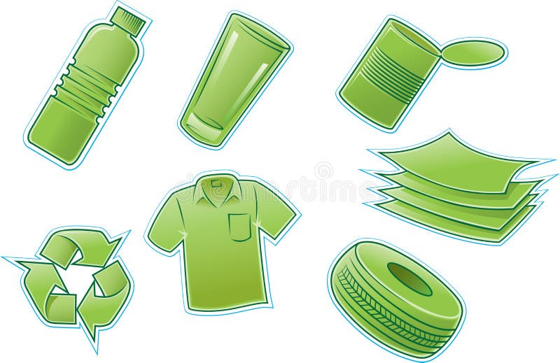 Recycle products stock vector. Illustration of bottle - 6010999