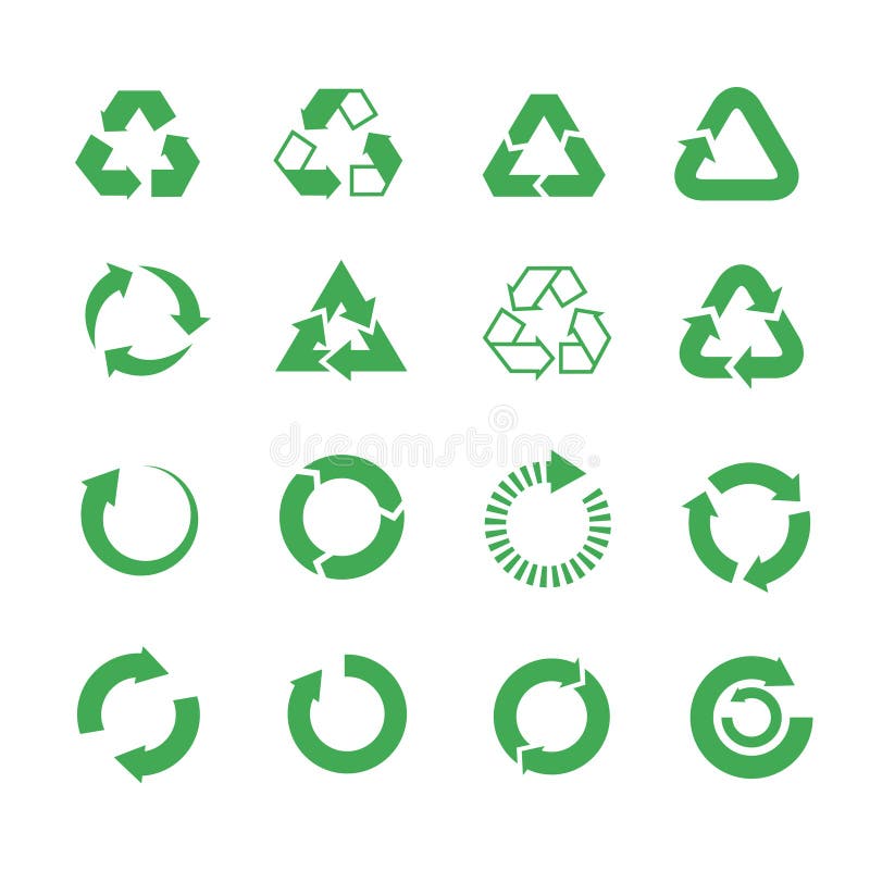 Recycle, Raw Materials Vector Icons Set Stock Vector - Illustration of ...