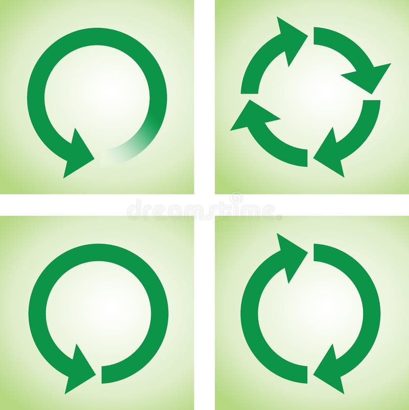 Recycle or Reload Page Green Icons Stock Vector - Illustration of ...