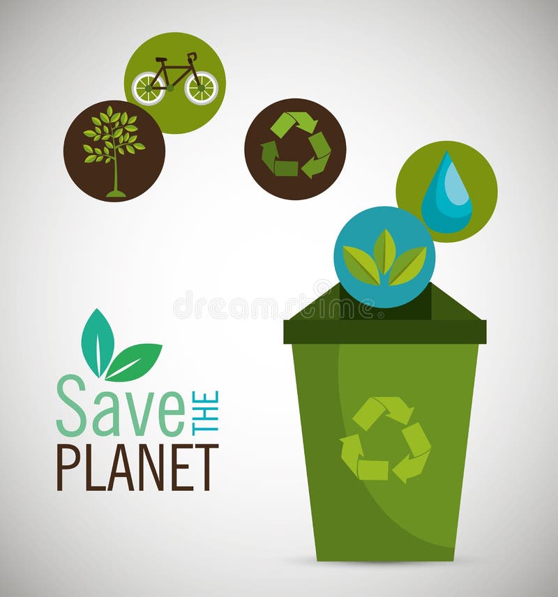 Recycle And Save Our Planet Stock Illustration - Illustration of ...
