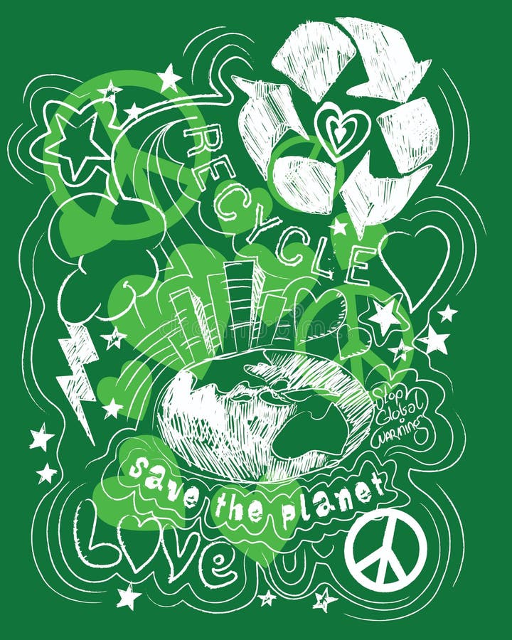 Recycle save the planet stock vector. Illustration of heart - 36579478