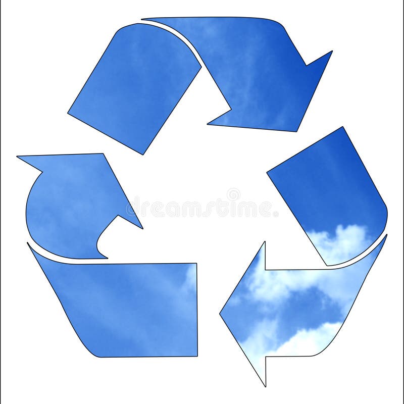 Recycling Sign in Blue stock illustration. Illustration of environment ...